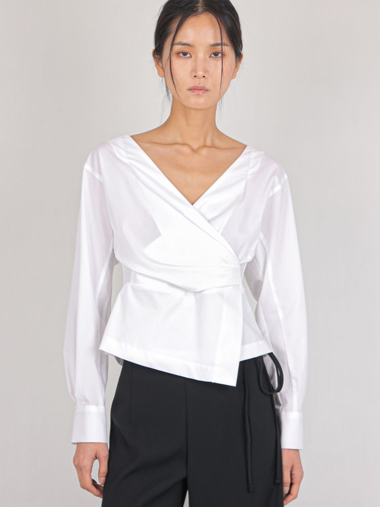 Wrap Style Blouse [PW2T2BL08] : 파슨스 Parsons