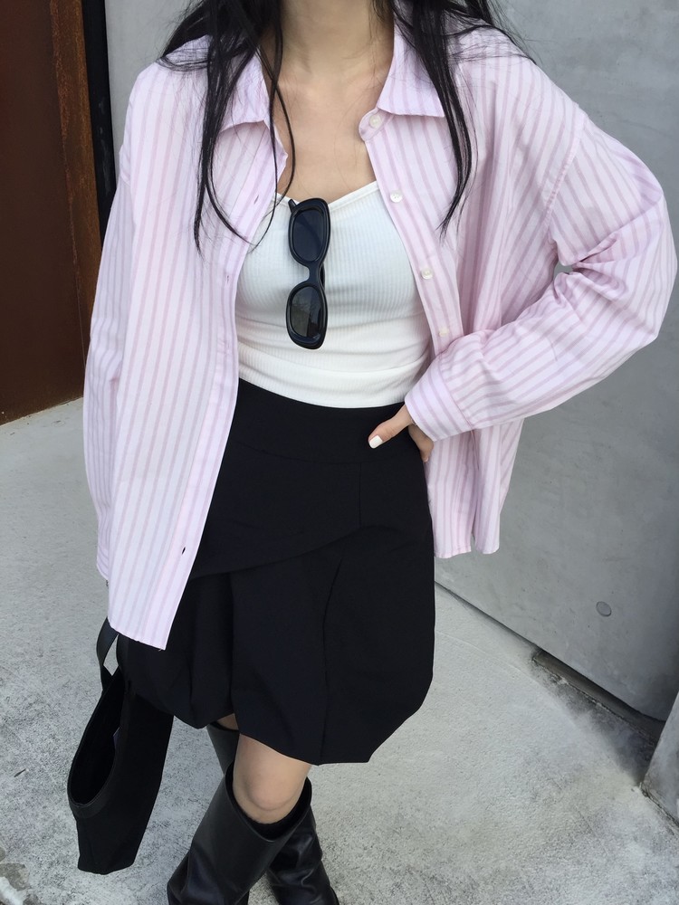 25SS) *적극추천 OVERFIT STRIPE SH : PERMEATE