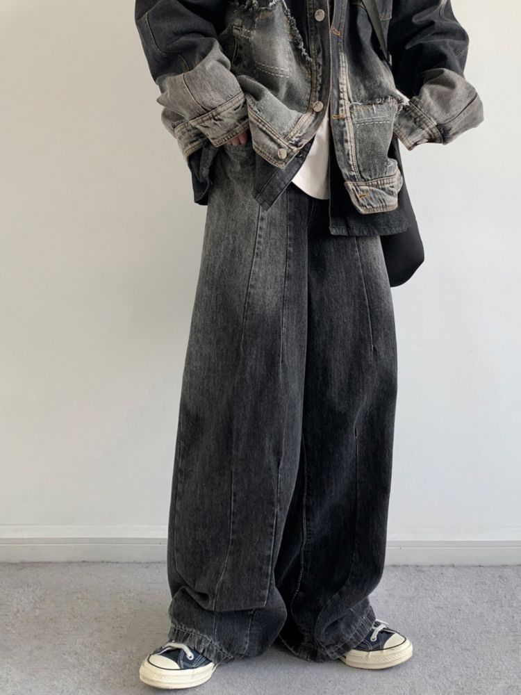 Deep Washed Wide Jeans : 더스터프(Dustuff)