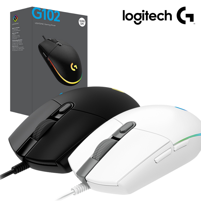 로지텍코리아 로지텍 G102 게이밍마우스 2세대 LIGHTSYNC (정품 박스 블랙 화이트 블루 라일락) : 에이투비샵 (ATOB)