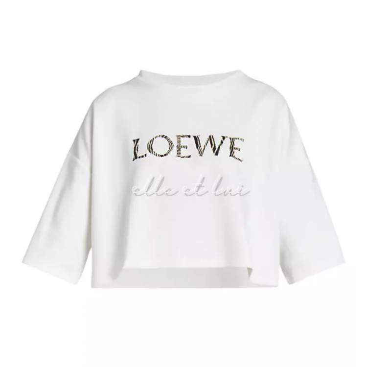loew* logo cropped t shirt : 엘에루이