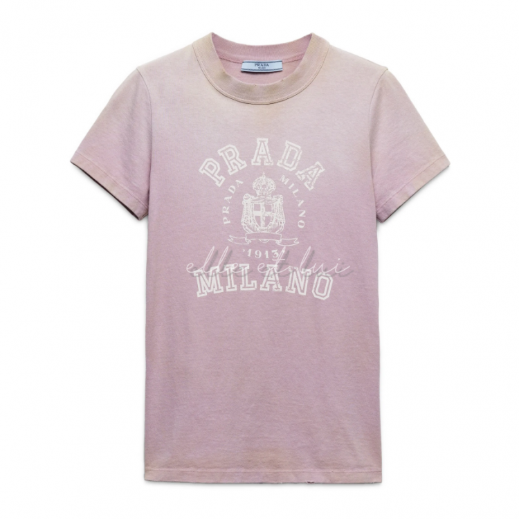 prad* logo-print washed t-shirt : 엘에루이
