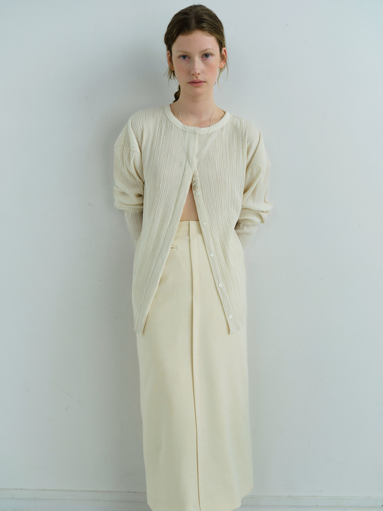 [6차 재입고] hidden pleats blouse (ivory) : AUBOUR - 아우브아워