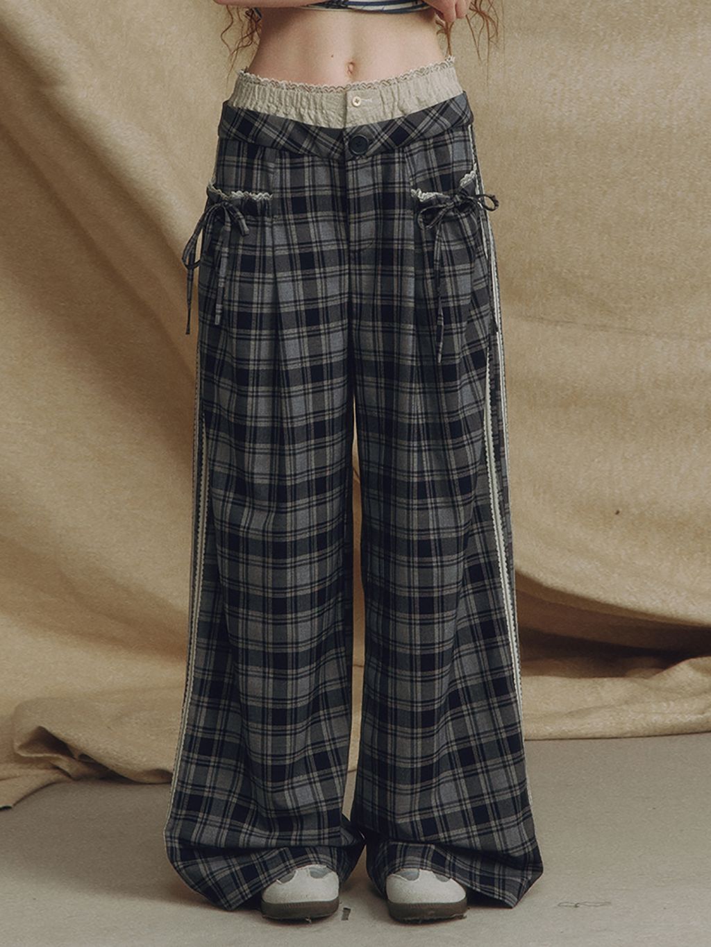 Double Waist Checked Pants : 리디큘러스(RIDICULOUS)