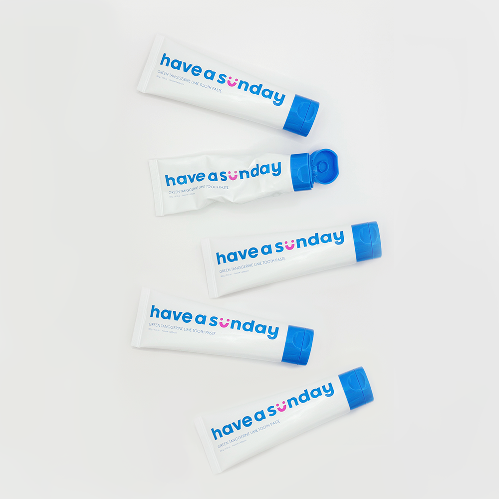 해브어선데이 1450함유 불소치약 입냄새 잇몸 올인원 비건 치약 청귤라임 100g, 5개