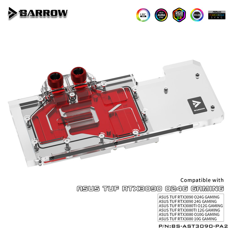 Barrow LRC2.0 Full Coverage GPU Water Block For ASUS TUF 3090 Aurora BS ...
