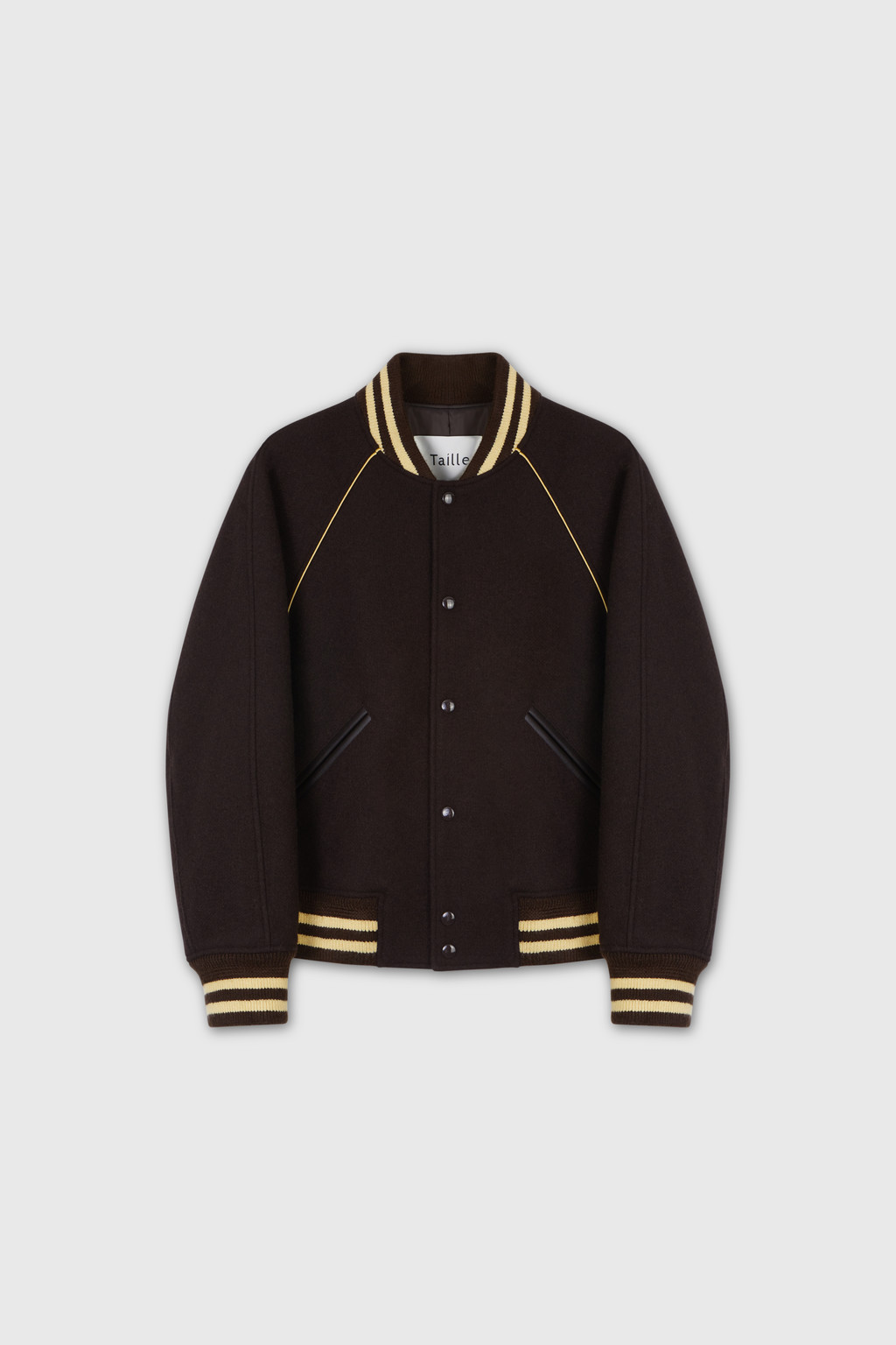 WOOL VARSITY CLUB JACKET DARK BROWN : TAILLE 타일레