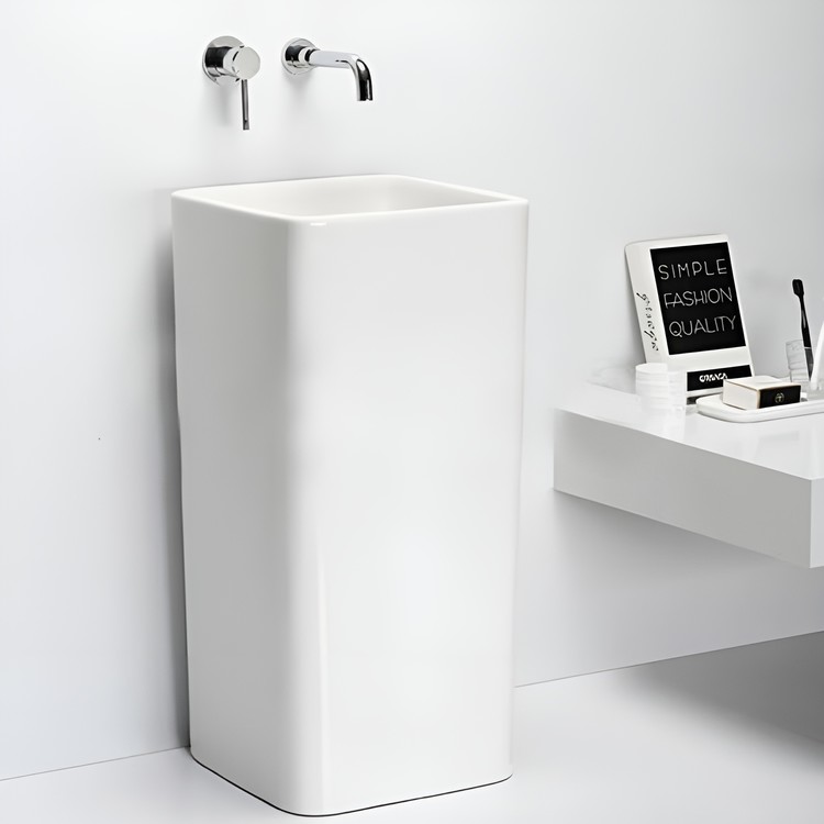 씨트리 스탠딩 세면대 긴다리 일체형 무타공 ST-L6004-A : 가온상재