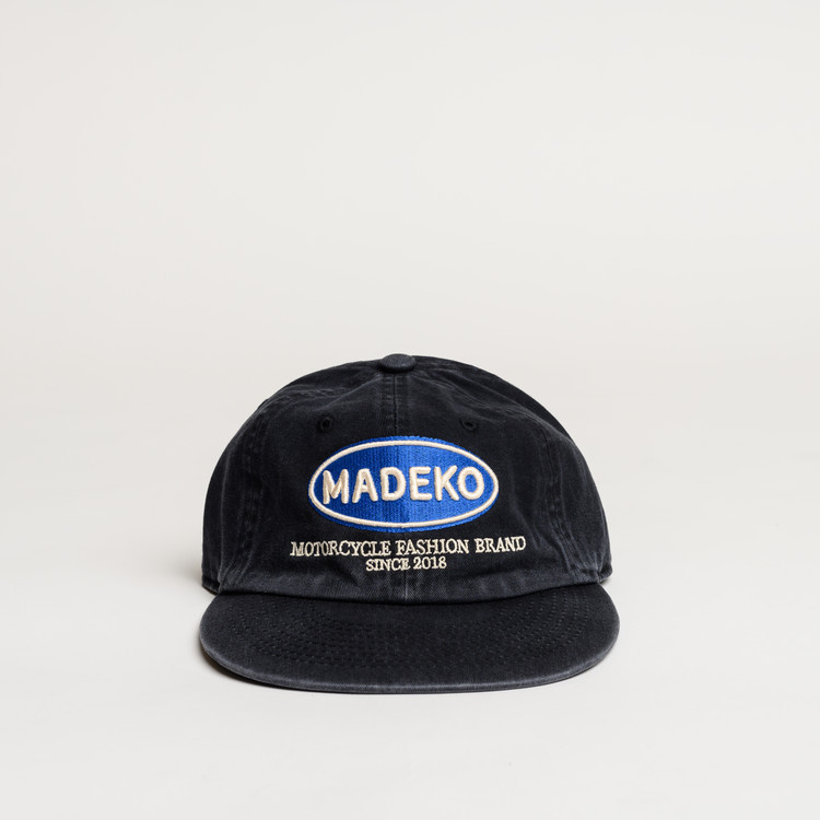 SIGNATURE LOGO CAP(BLUE)_WASHING BLACK : 마데코 (MADEKO)