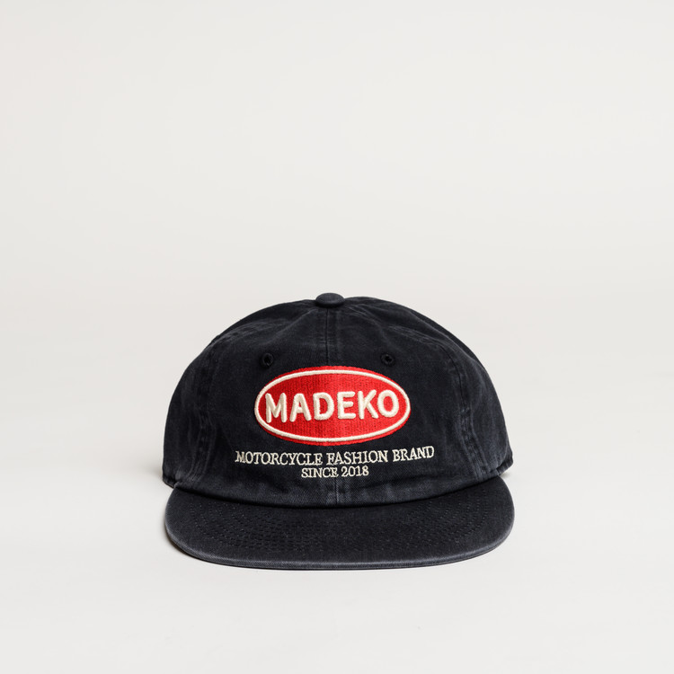 SIGNATURE LOGO CAP(RED)_WASHING BLACK : MADEKO(en)