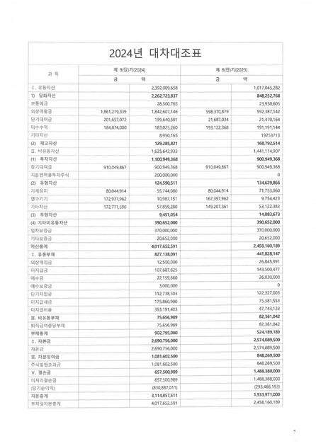 (공지) 2024년 결산재무제표 공고 : SODLAB 공식홈페이지