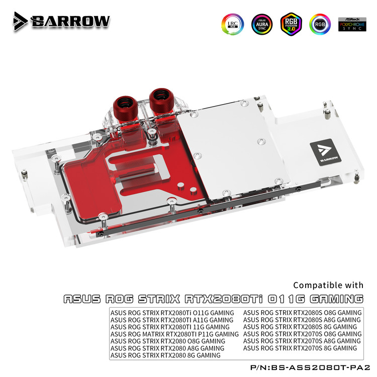Barrow ASUS ROG STRIX 2080Ti/2080 GPU Water Block BS-ASS2080T-PA2 ...