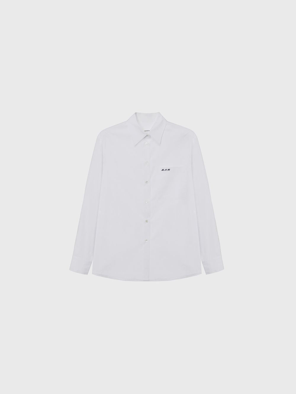 Claude basic shirt (white / beige / blue) : MONOHA