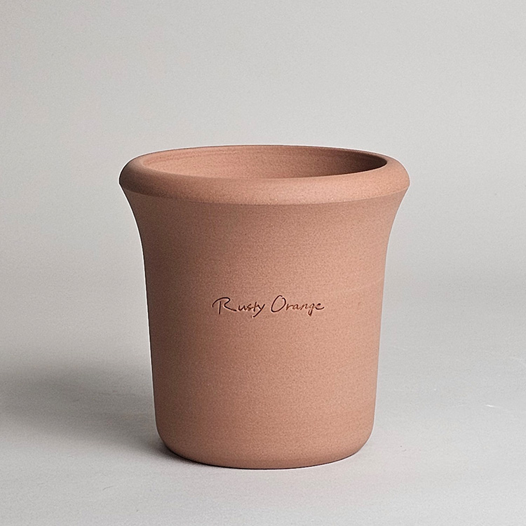 Ring Pot Persimmon Flower curve 17_Terracotta Rose : Rusty Orange