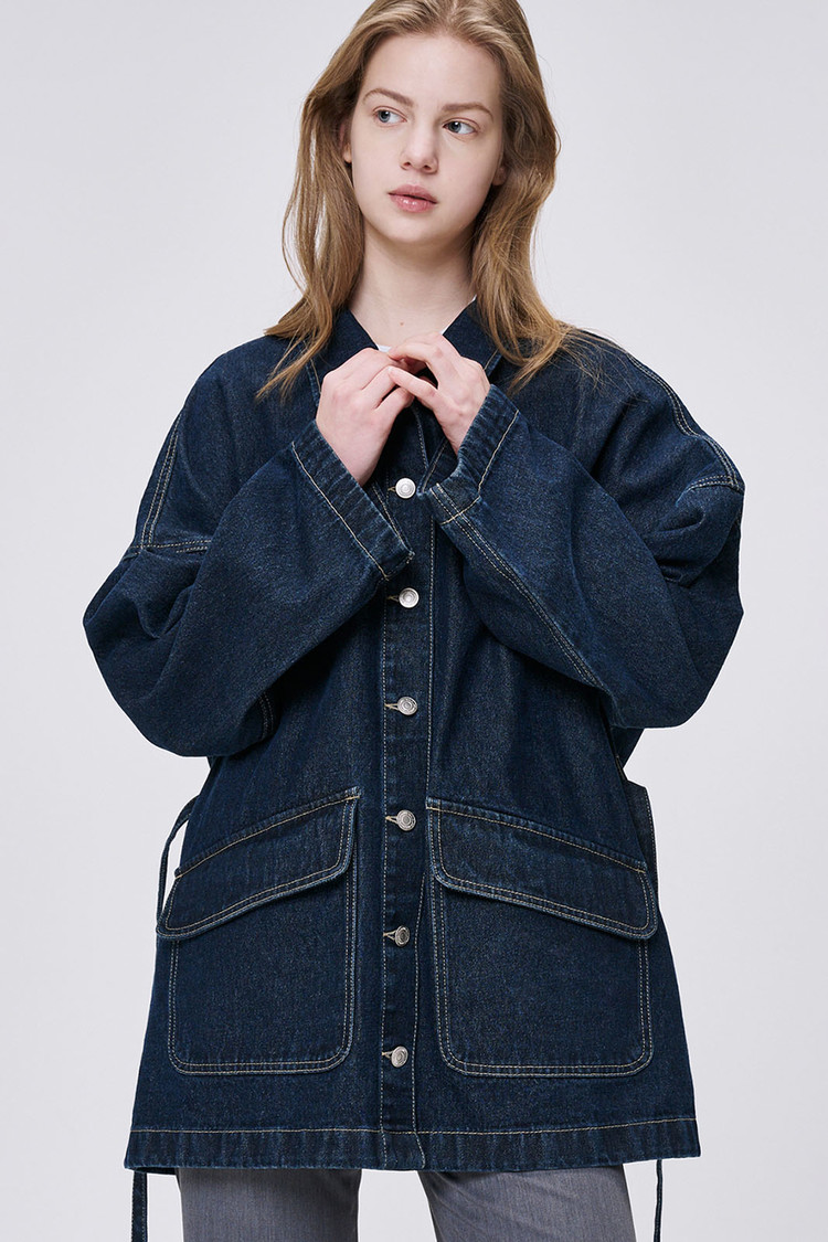 9402 DENIM HALF JACKET (D/INDIGO) : maloupe 마롭