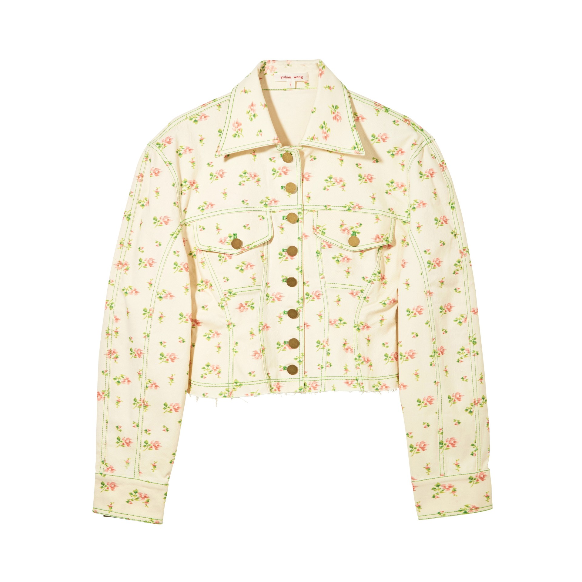 Rose Printed Slim Fit Jacket : LOWGEE
