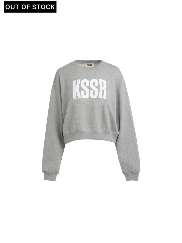 KSSR Logo Crop Sweatshirt Gray : 키써ㅣKISSER