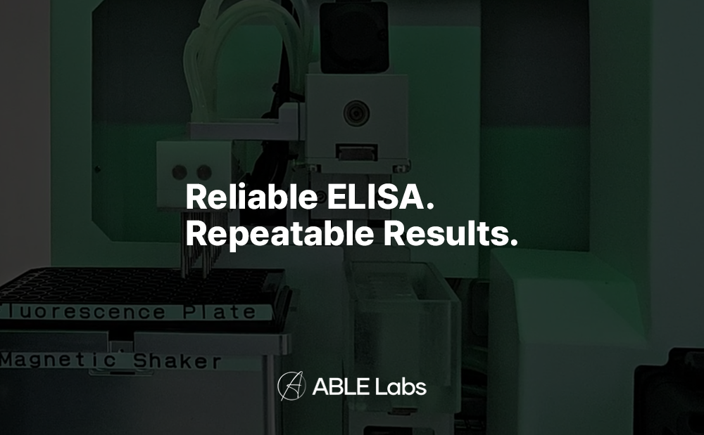 ELISA 자동화, SUITABLE과 NOTABLE로 정확하고 빠르게 : 실험실 자동화로 혁신을 주도하세요 - 에이블랩스 - ABLE Labs Inc.