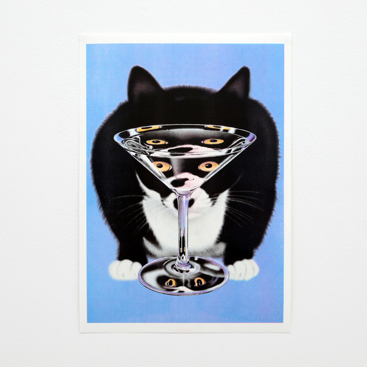 MIKI KIM - 'MARTINI CAT' RISOGRAPH POSTER : CORD