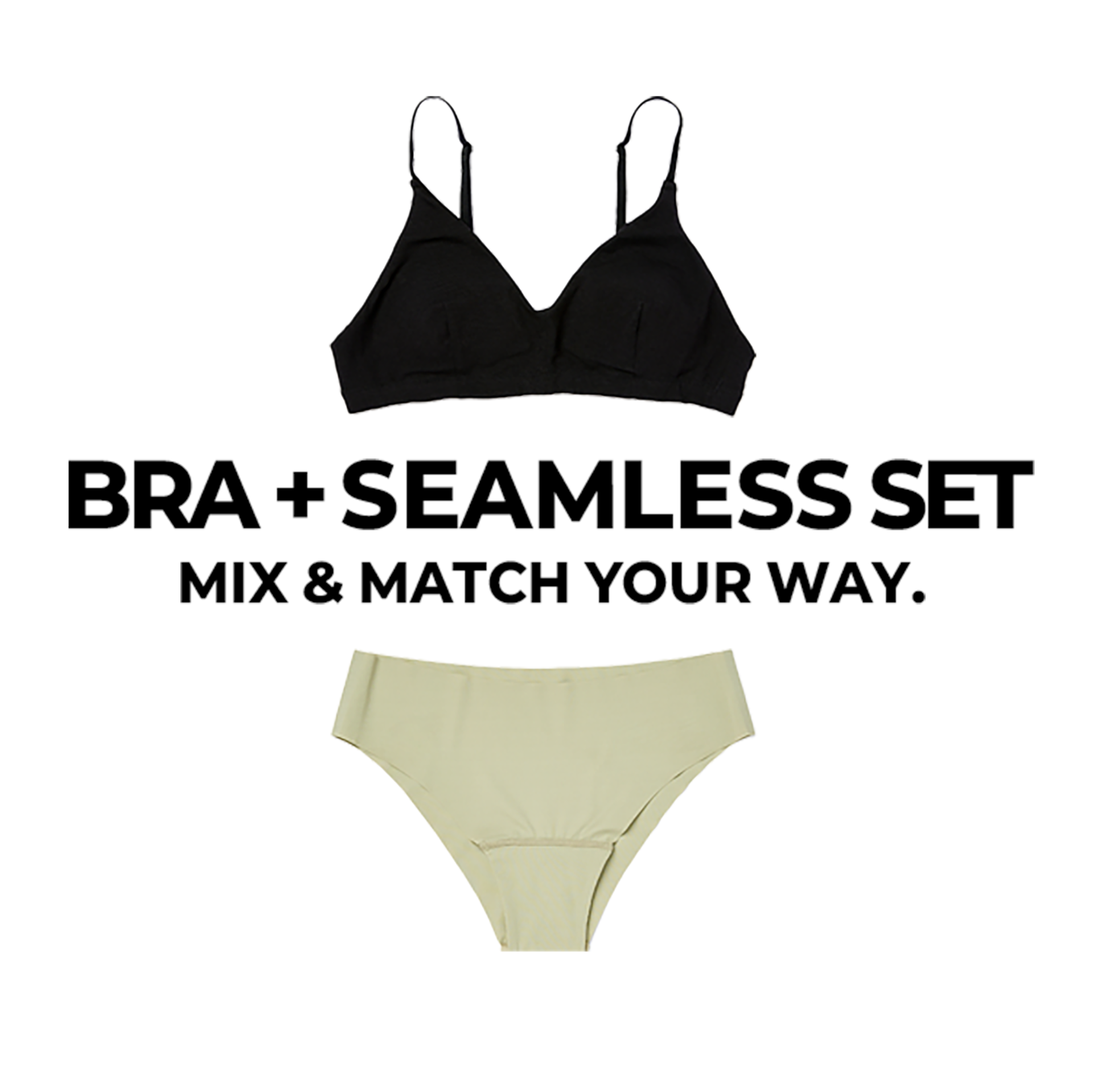 (Set) Bralette 1 + Seamless cheeky 1 : Goblin Wear 고블린 웨어