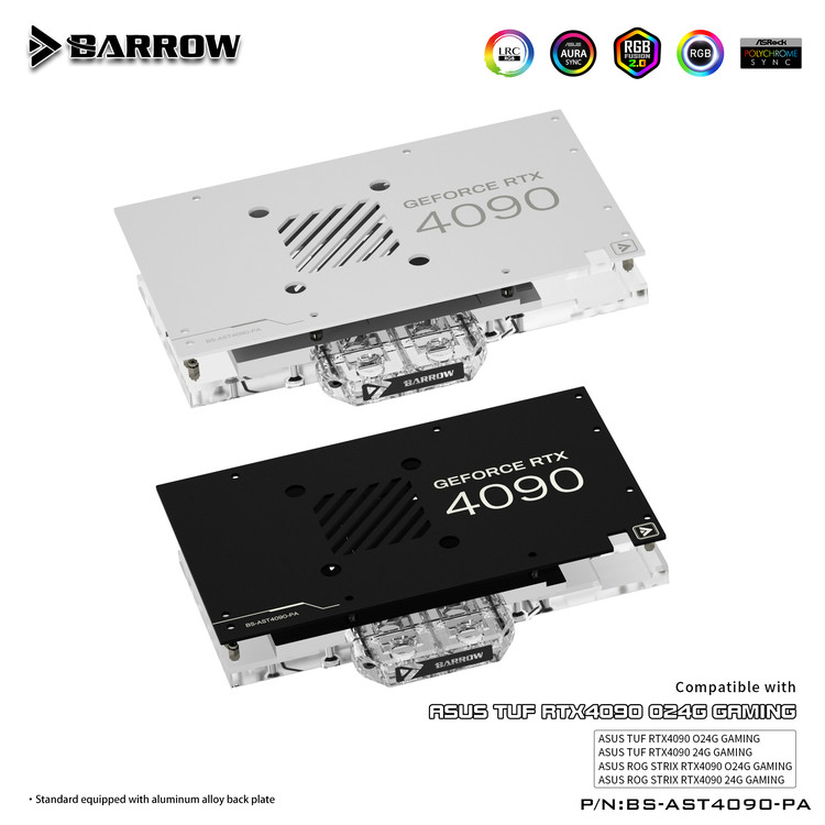 Barrow LRC2.0 full coverage GPU Water Block for ASUS TUF 4090 Aurora ...