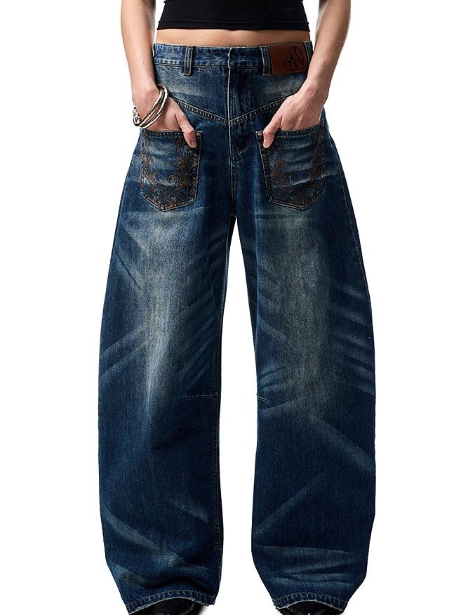 1JINNSTUDIO Deep Blue Washed Sword Jeans : 유스키트 YOUTHKIT