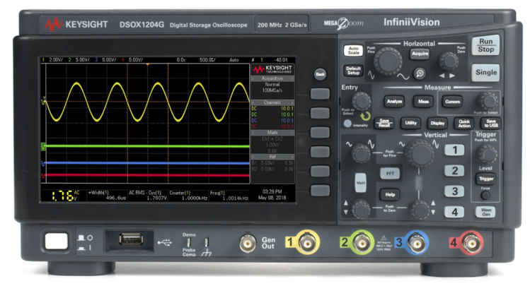 DSOX1204G 오실로스코프: 70/100/200 MHz, 아날로그 채널 4개, 파형 발생기 내장 : 에이씨알티 (ACRT)