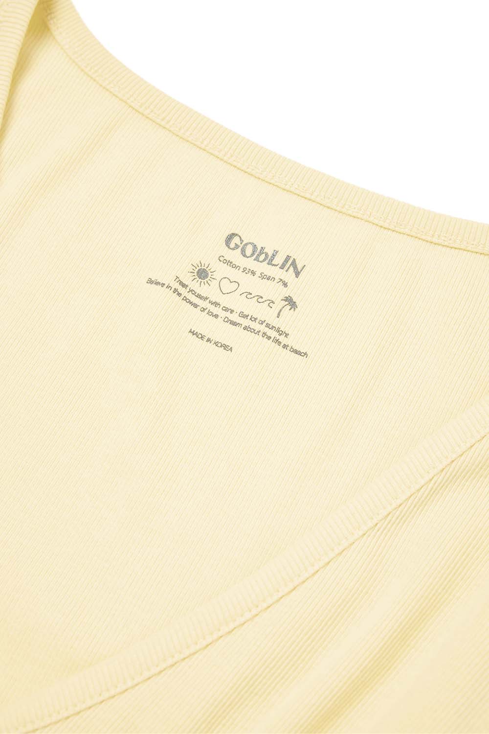Cassie V Fitted Long Sleeves(Butter) : Goblin Wear 고블린 웨어