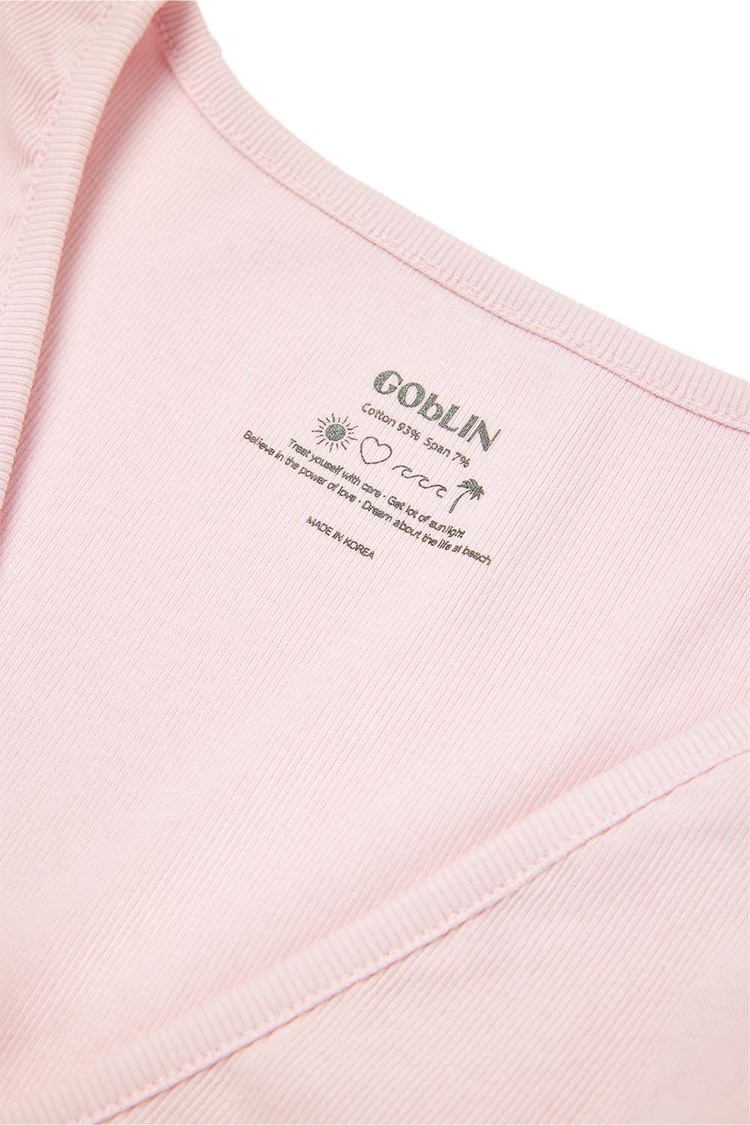 Cassie V Fitted Long Sleeves(Softy Pink) : Goblin Wear 고블린 웨어