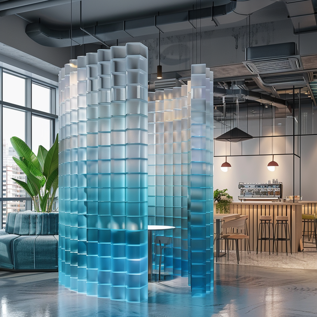 Blue dyed molded block#009 : FURNITURE