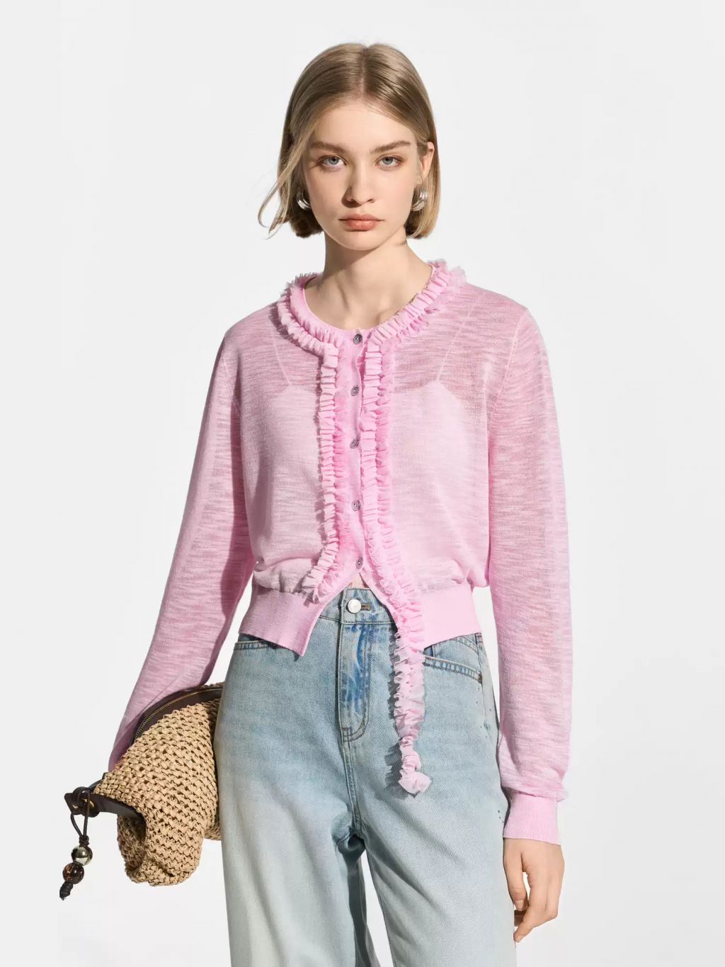 Sweet Edge Ruffle Knit Top : 엘레니크(Elenique)