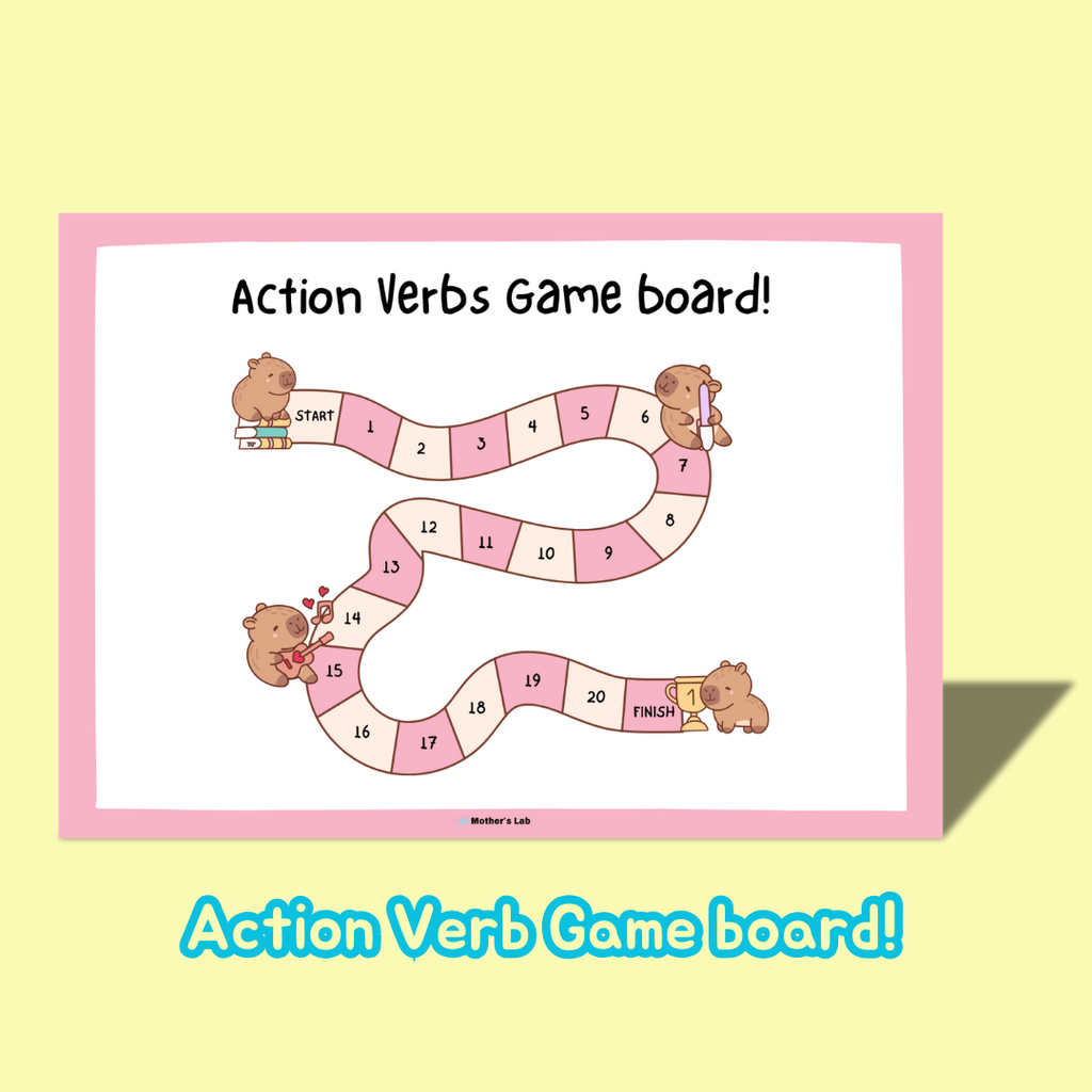 Action Verbs 보드게임 활동지 – 영어 동사 학습 놀이