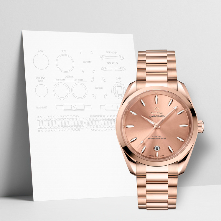WATCHSHELL OMEGA SEAMASTER AQUA TERRA SHADES 220.50.38.20.10.001 38MM ...