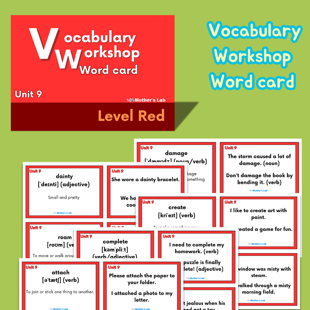 Vocabulary Workshop Level Red Unit 9단어카드