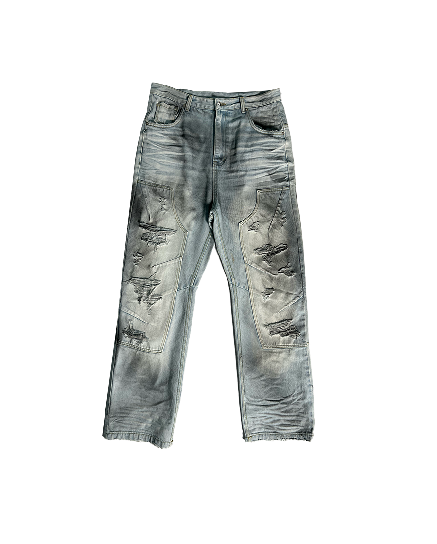SCARFACE DENIM PANTS - PALE BLUE : PACOSPLY