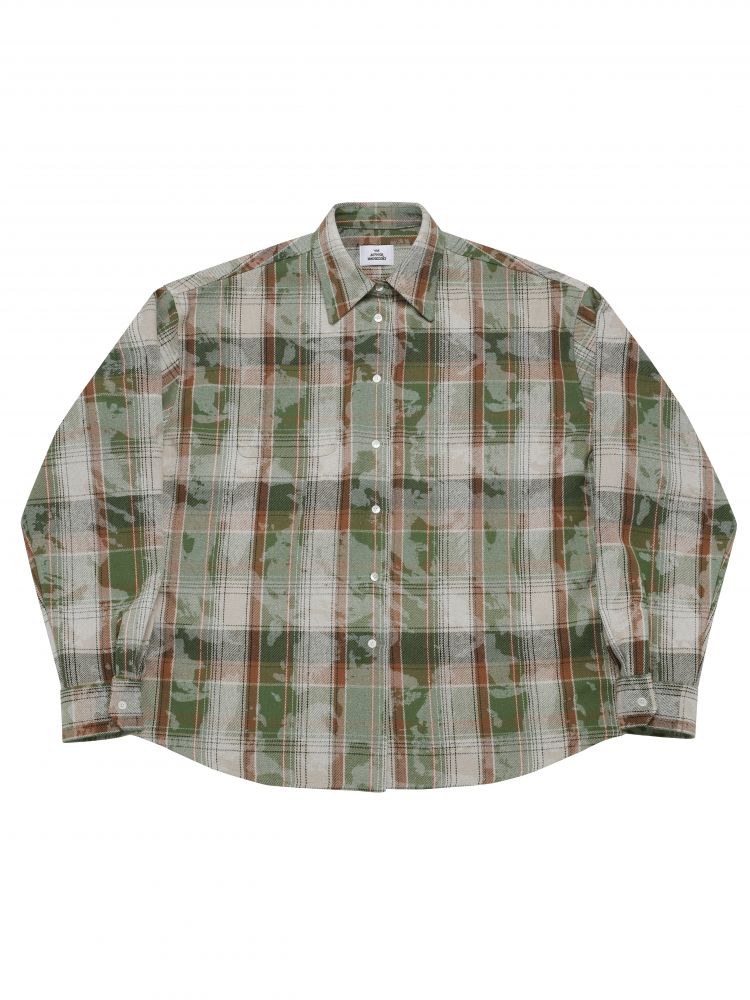 OVERSIZED CHECK SHIRT VINTAGE GREEN : MJD
