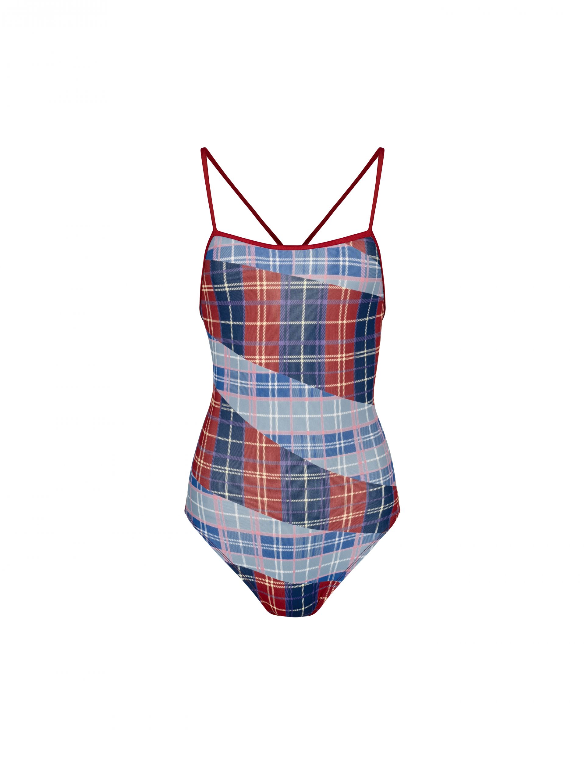 Jasper red check (X-back) : 더스윔(THESWIM)