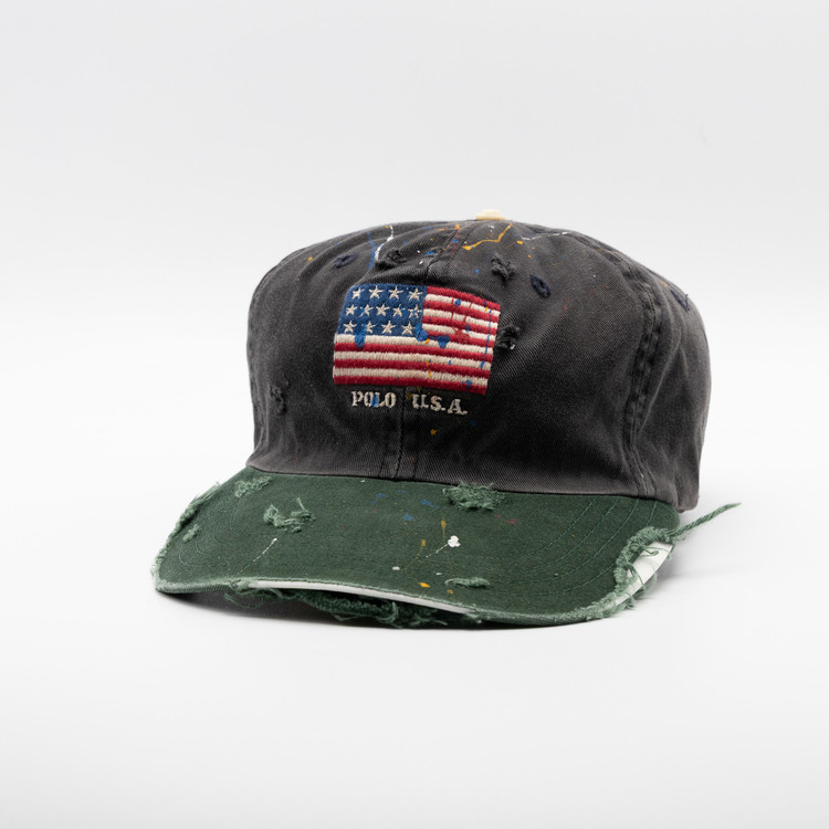 VINTAGE POLO RALPH LAUREN FLAG TWO TONE HAT [DESTROYED WITH DIDIER ...