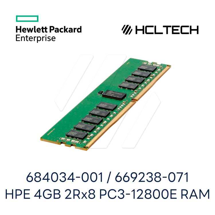 684034-001 / 669238-071 HPE 4GB 2Rx8 PC3-12800E RAM : 에이치씨엘테크