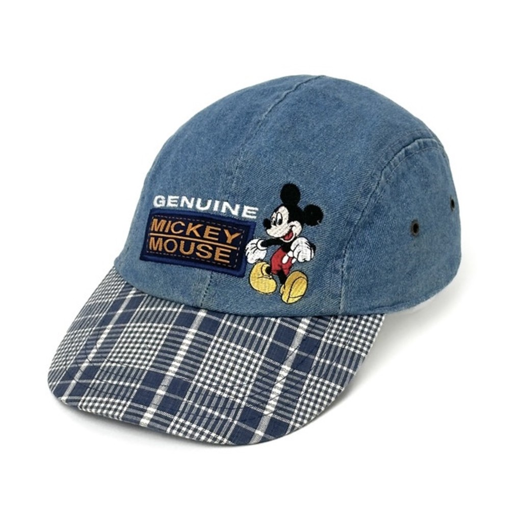 vintage disney 'Mickey' check cap - blue jean : piosk | 피오스크