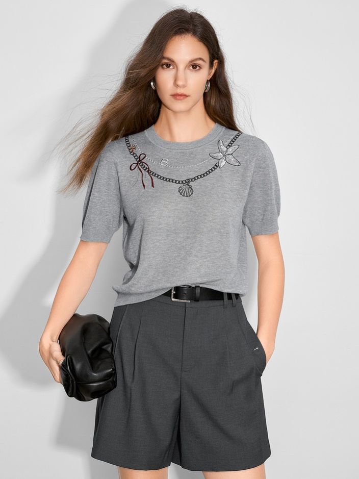 Seaside Embroidered Knit Top : 엘레니크(Elenique)