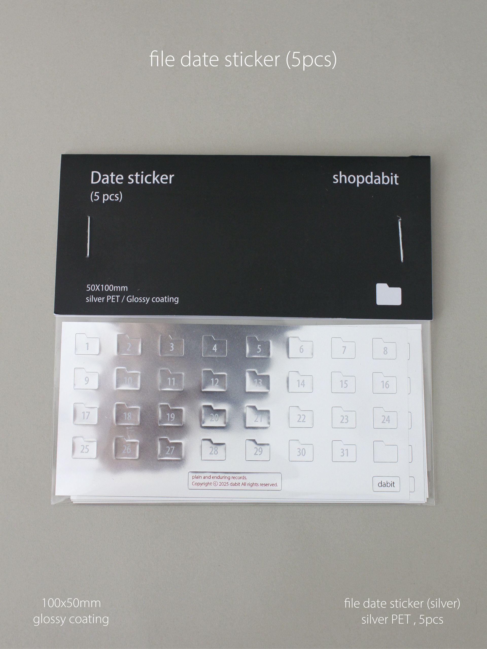 file date sticker (5pcs) : dabit(다빛)