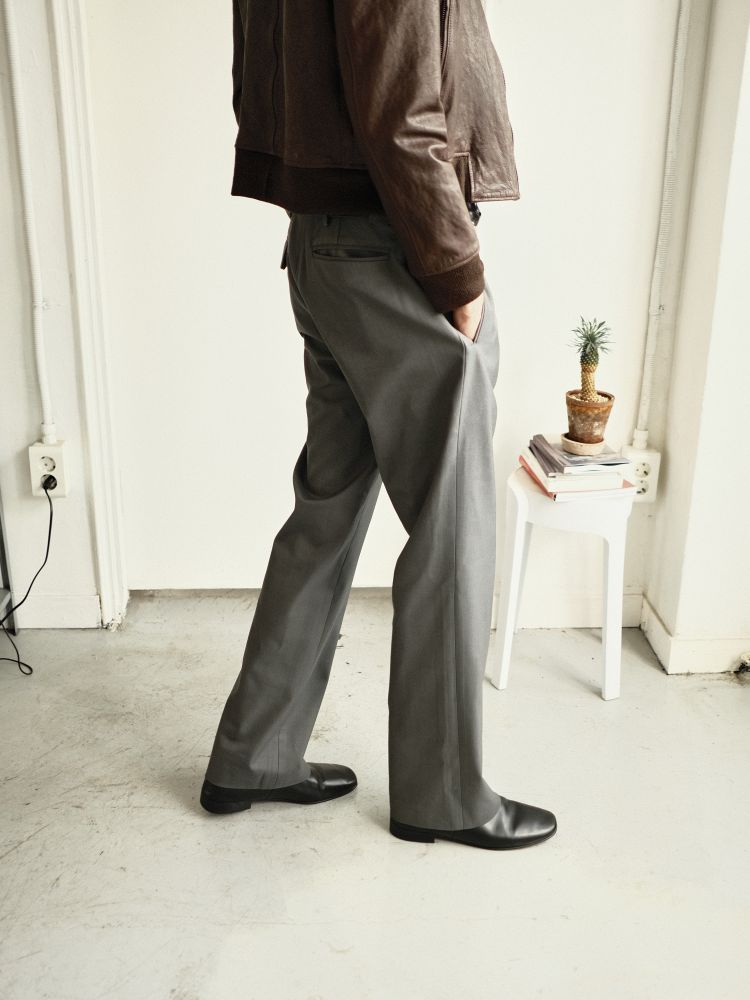 MISKIU-Luvon cotton-wool chino, castor gray