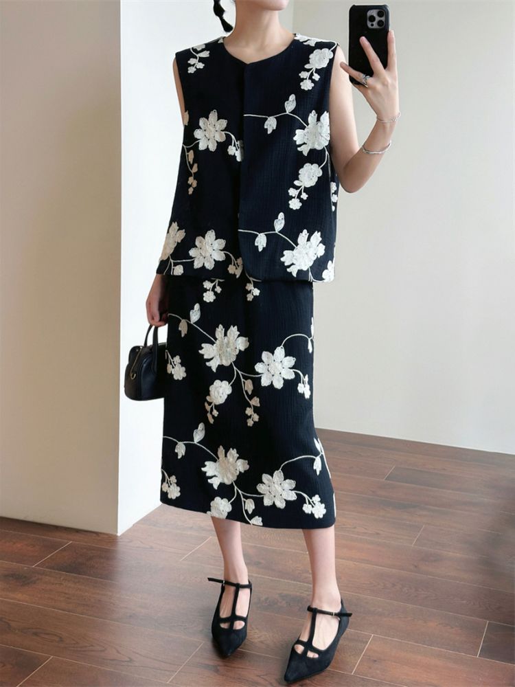 WANGER Flower Jacquard Set-up (Skirt) : 소냐도르(soñador)
