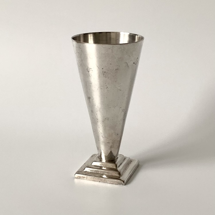 vintage silver plated art deco vase : cosetti