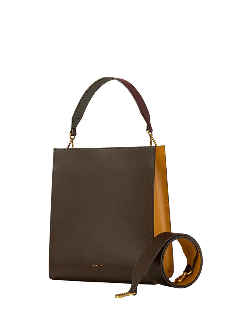 (HIEMS COR) 21 SHOPPER SHOULDER BAG DEEP BROWN/MUSTARD : wink. - Global ...