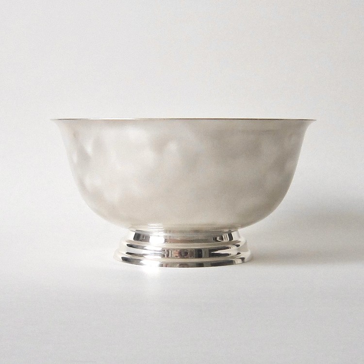 vintage brushed silver plated bowl : cosetti