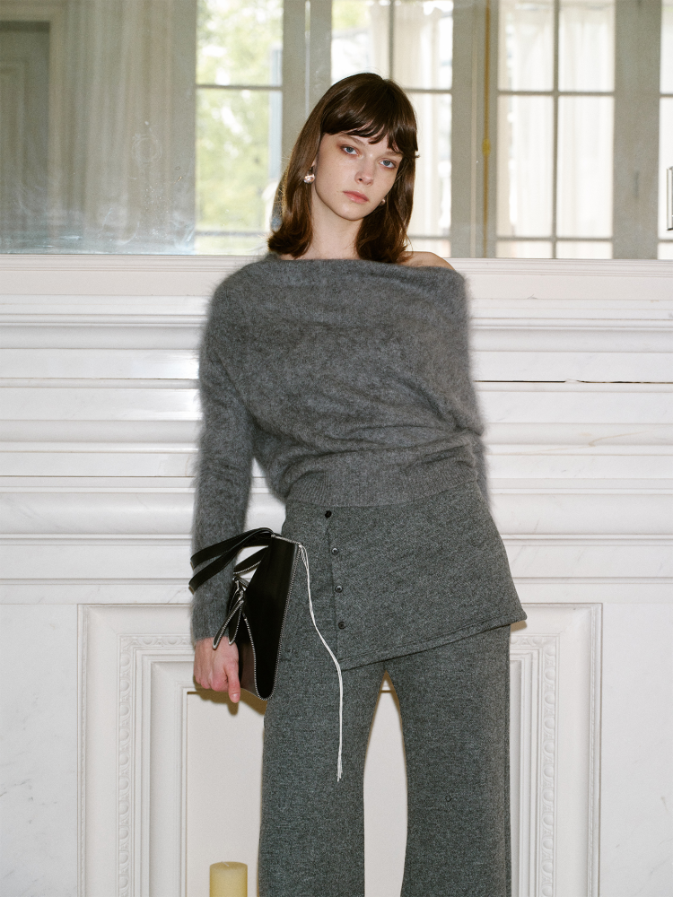 TOCL French vintage lazy detachable skirt curtain pants : 오에디 oedi