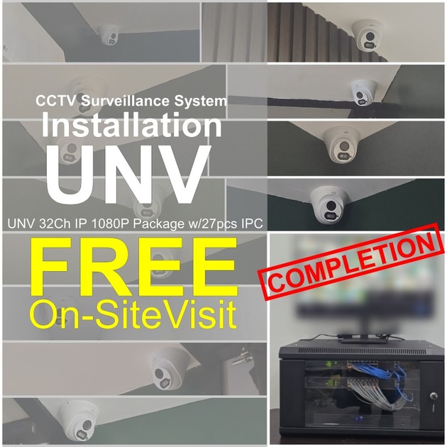 Installation of UNV 32Ch IP 1080P Package w/27pcs IPC in C2 Building ...