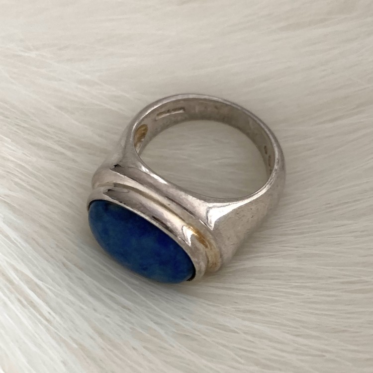 vintage sterling silver lapis lazuli ring : cosetti
